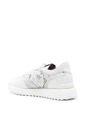 LE SILLA Chantilly-lace Leather Sneakers - White