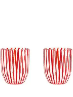 AQUAZZURA CASA Capri Stripe Tumblers - Red
