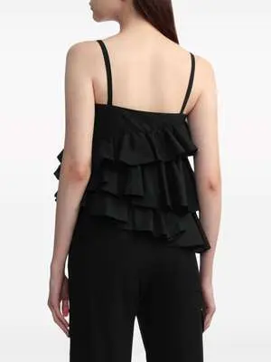 MSGM Asymmetric Ruffle Top