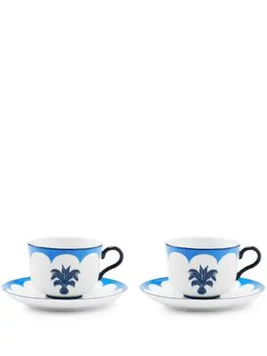 AQUAZZURA CASA Jaipur Teacups And Saucers - Blue