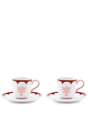 AQUAZZURA CASA Jaipur Coffee Cups And Saucers - Red