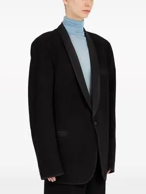 MAISON MARGIELA Four-stitch Logo Single-breasted Blazer - Black