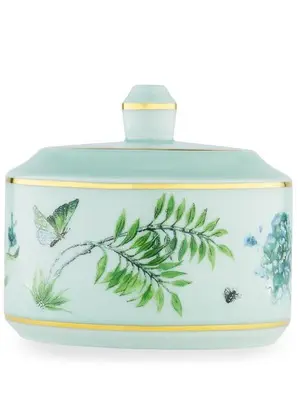 AQUAZZURA CASA Secret Garden Porcelain Sugar Bowl - Green