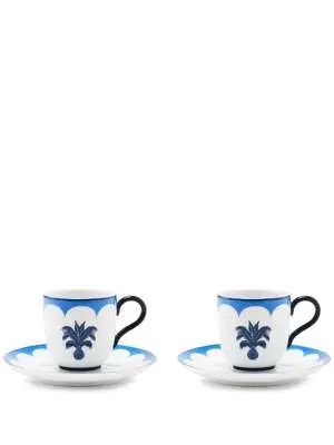 AQUAZZURA CASA Jaipur Coffee Cups And Saucers - Blue