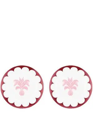 AQUAZZURA CASA Jaipur Porcelain Dessert Plates - White