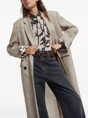 Brunello Cucinelli Double-breasted Linen Coat