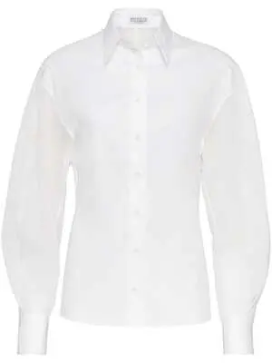 Brunello Cucinelli Organza-paneled Buttoned Shirt