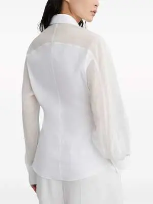 Brunello Cucinelli Organza-paneled Buttoned Shirt