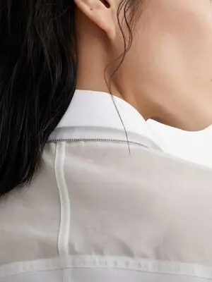 Brunello Cucinelli Organza-paneled Buttoned Shirt
