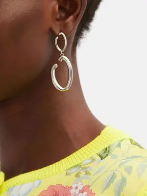 Oscar De La Renta Signature O Hoop Earrings - Silver