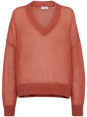 Brunello Cucinelli V-neck Open-knit Jumper