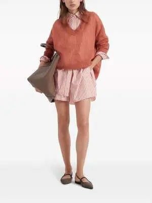 Brunello Cucinelli V-neck Open-knit Jumper