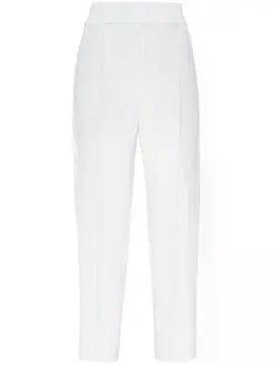 Brunello Cucinelli Cropped Tapered Trousers - White