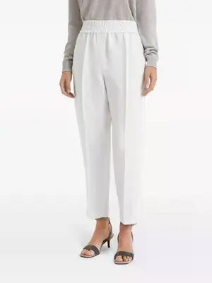 Brunello Cucinelli Cropped Tapered Trousers - White