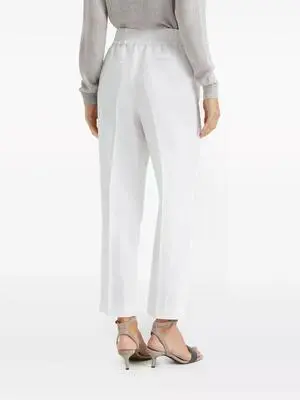 Brunello Cucinelli Cropped Tapered Trousers - White
