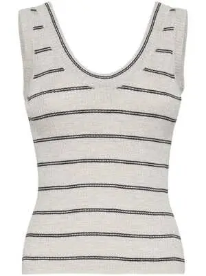 BRUNELLO CUCINELLI Striped Ribbed Tank Top