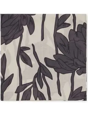 Brunello Cucinelli Leaf-print Cotton Scarf