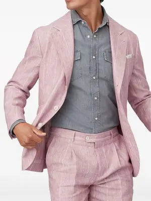 Brunello Cucinelli Pinstripe Linen Blazer