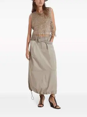 Brunello Cucinelli Drawstring Midi Skirt