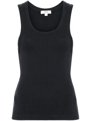 AGOLDE Poppy Ribbed-knit Tank Top - Black