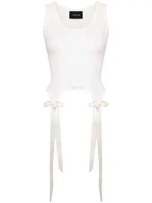 Simone Rocha Easy Bow Tails Tank Top - White