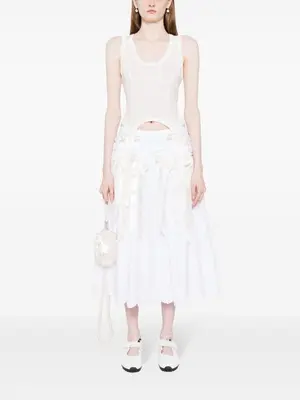 Simone Rocha Easy Bow Tails Tank Top - White