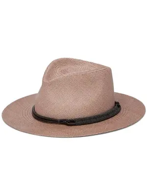 Brunello Cucinelli Interwoven-straw Fedora Hat