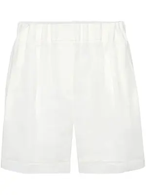 Brunello Cucinelli Elasticated Waist Cotton Shorts - White