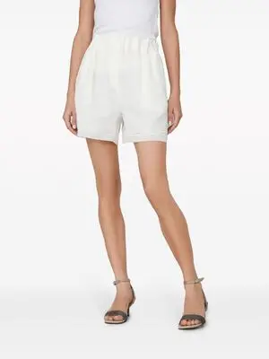 Brunello Cucinelli Elasticated Waist Cotton Shorts - White