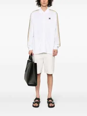 Palm Angels Crochet-trim Polo Shirt - White