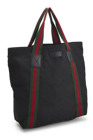 Gucci Original Gg Canvas Flat Web Tote