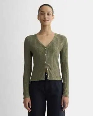 Everlane Cozy Ribbed Cardigan - Kalamata