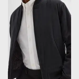 Theory Bomber Jacket In Fluid Twill - Black