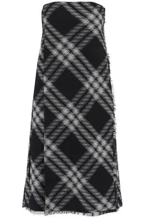 Burberry BURBERRY Check Midi Dress - White, Black