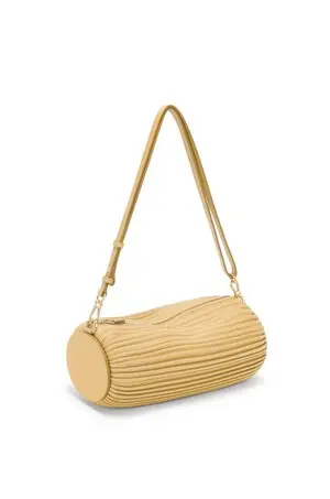 Loewe Bracelet Pouch In Pleated Nappa - Dark Butter