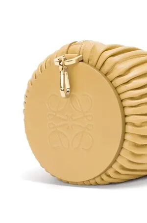 Loewe Bracelet Pouch In Pleated Nappa - Dark Butter