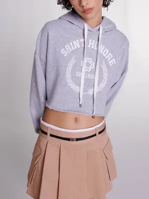 Maje Saint Honoré Cropped Hoodie