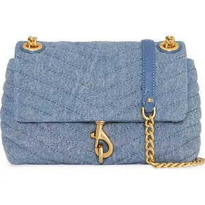 Rebecca Minkoff Edie Quilted Convertible Crossbody Bag - Denim