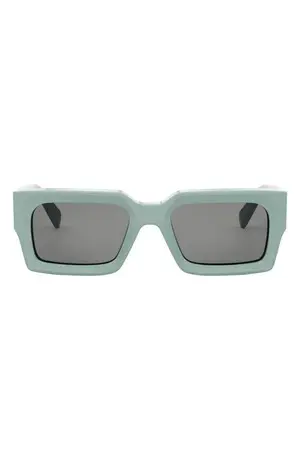 Celine 54mm Rectangular Sunglasses - Shiny Light Green/smoke