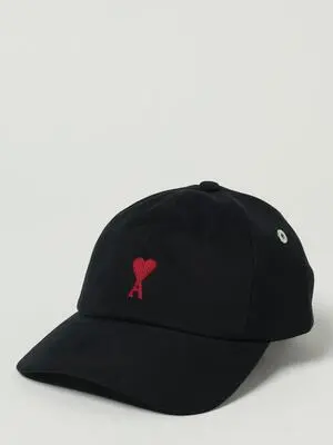 AMI Paris Embroidered Heart Cap - Black
