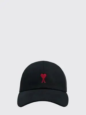 AMI Paris Embroidered Heart Cap - Black