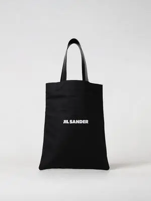 JIL SANDER Canvas Tote Bag With Leather Handles - Black