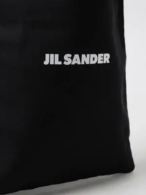 JIL SANDER Canvas Tote Bag With Leather Handles - Black