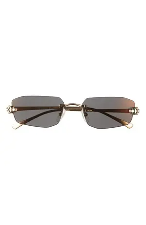 CARTIER Cartier 56mm Geometric Sunglasses Gold 1