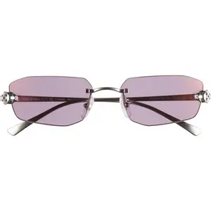 CARTIER Cartier 56mm Geometric Sunglasses Silver Purple