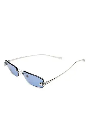 Cartier 56mm Geometric Sunglasses - Silver