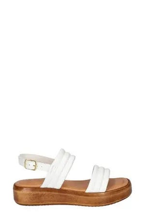 BELLA VITA Ode Platform Sandals - White Italian Leather