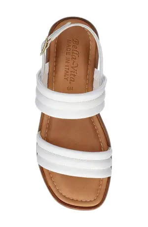 BELLA VITA Ode Platform Sandals - White Italian Leather
