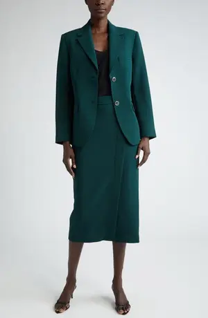 St. John Stretch Cady Midi Skirt