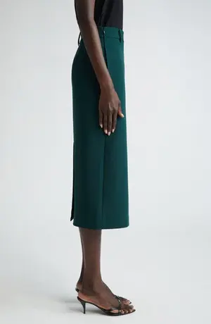 St. John Stretch Cady Midi Skirt